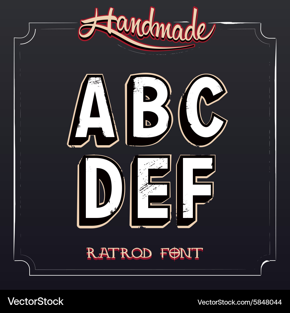 Retro vintage label alphabet Royalty Free Vector Image