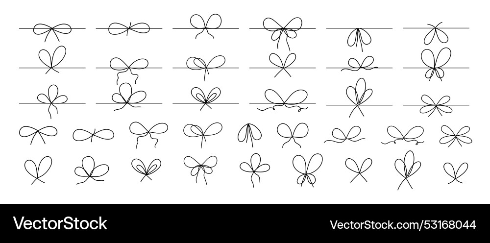 Sketch line bows hand drawn ribbon doodle simple Vector Image Sketch line bows hand drawn ribbon doodle simple Vector Image