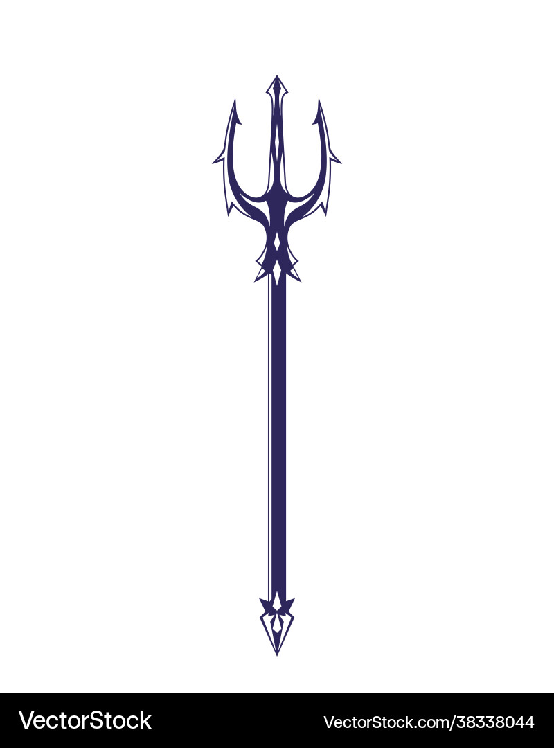 Trident on white art Royalty Free Vector Image