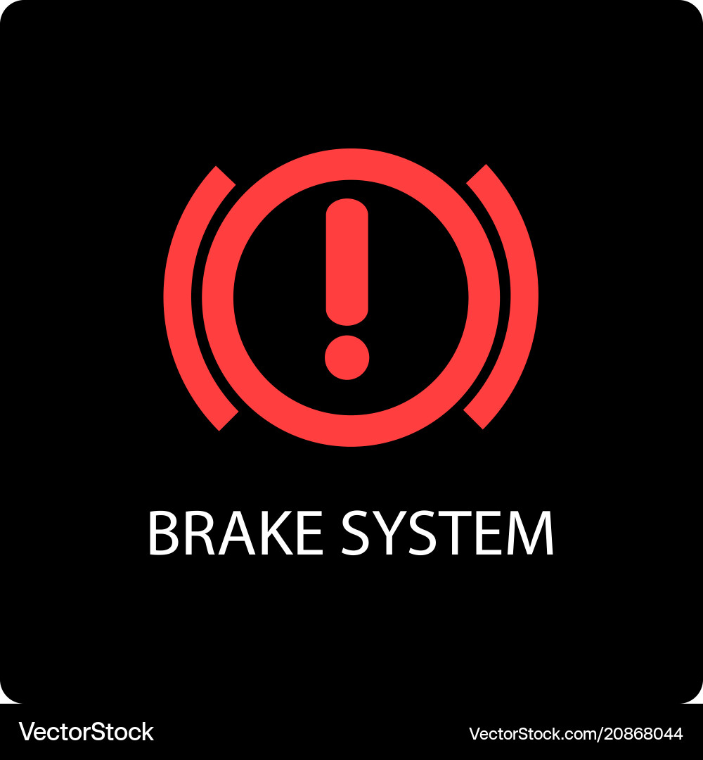 Warning dashboard car icon brake system Royalty Free Vector