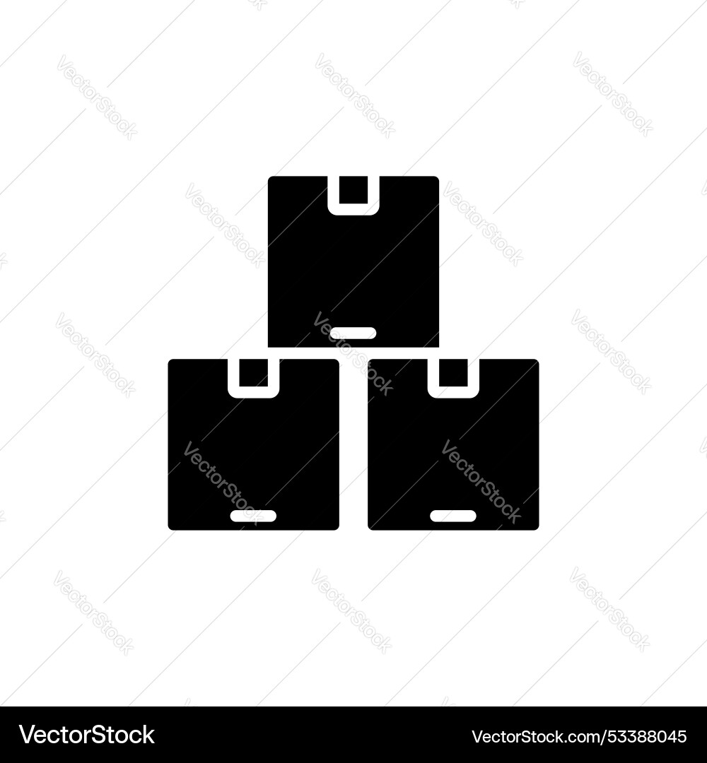 Boxes icon set inventory cargo storage cardboard Vector Image