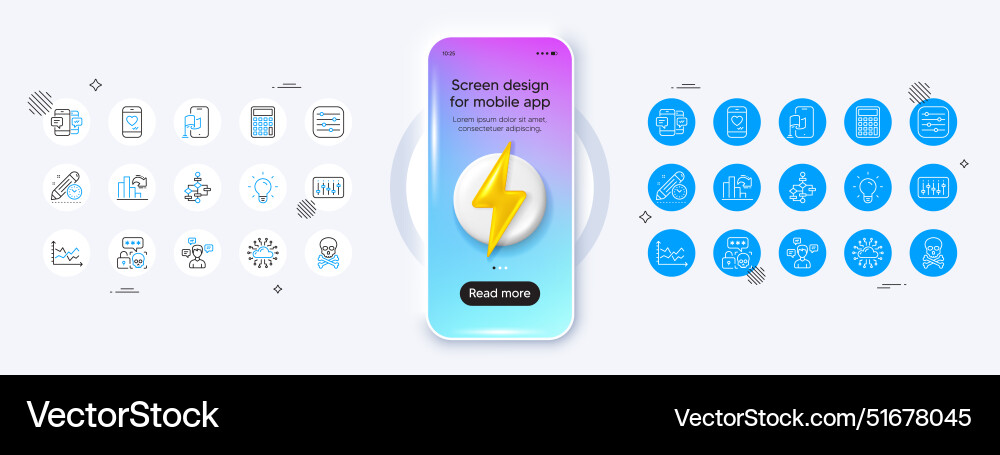 Diagram chart cloud network and light bulb line Vector Image