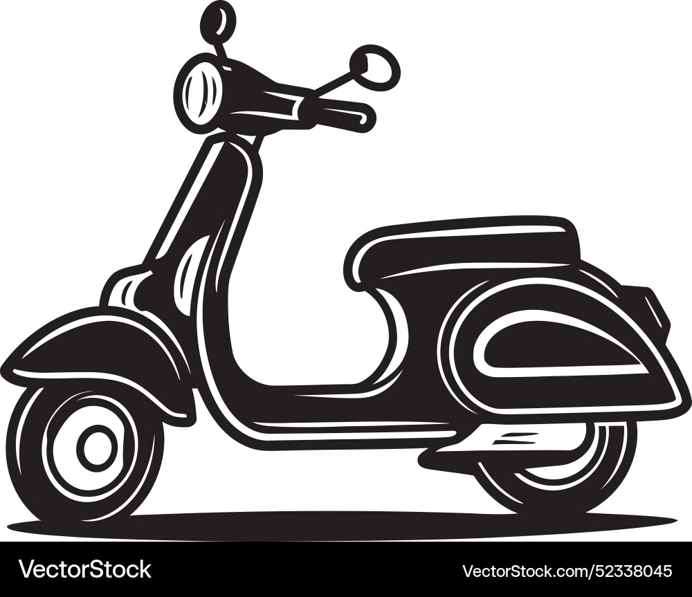 Drawing modern city scootercityscape scooter d Vector Image