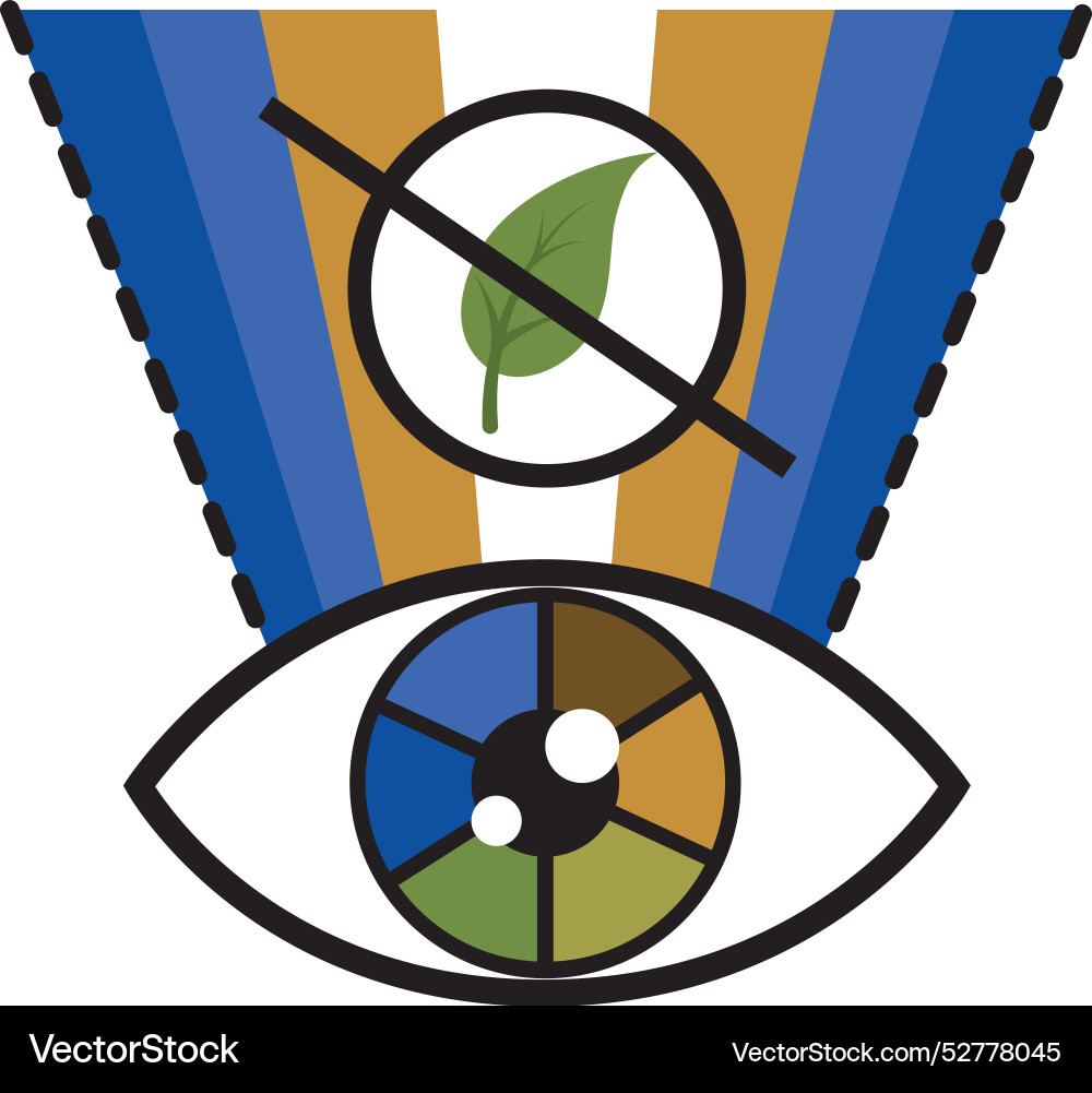 Eye with colour blindness Royalty Free Vector Image