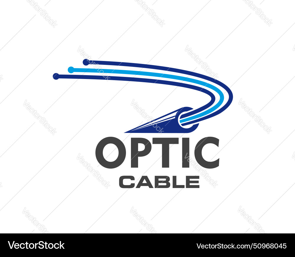 Fiber optic cable logo icon telecommunication Vector Image