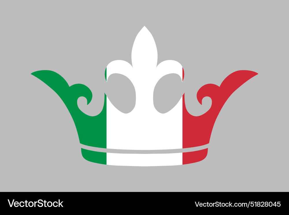 Italy crown shape with flag Royalty Free Vector Image