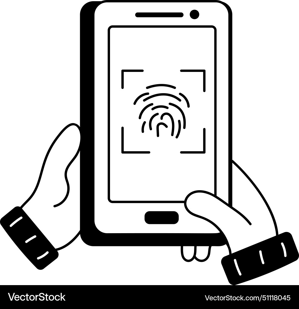 Mobile biometric Royalty Free Vector Image - VectorStock