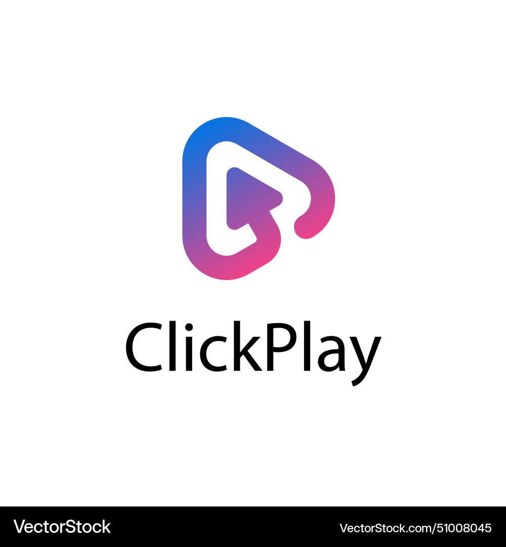 Play button media mouse click logo Royalty Free Vector Image