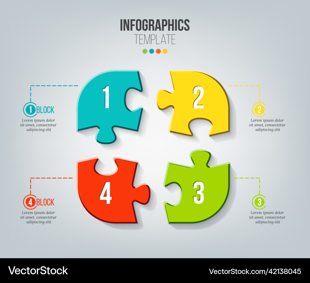 Puzzle infographics template Royalty Free Vector Image