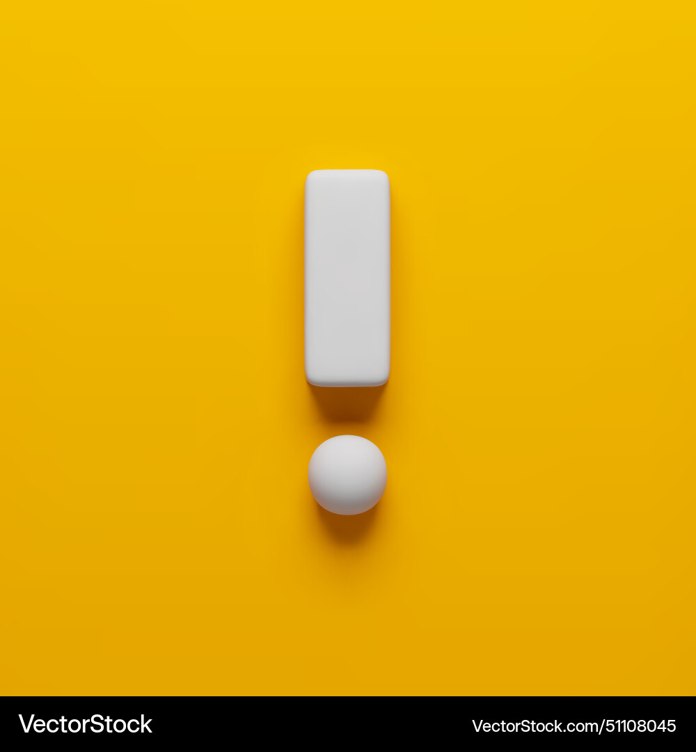 Realistic white exclamation mark notification Vector Image