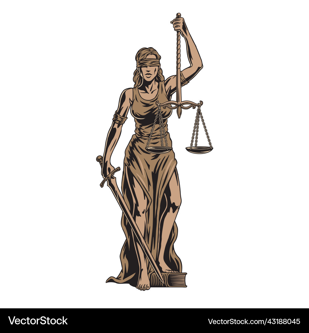 Themis - Goddess of Justice Sculpture Royalty Free Vector