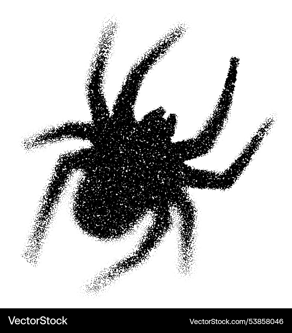 Abstract spider silhouette in dot art style Vector Image