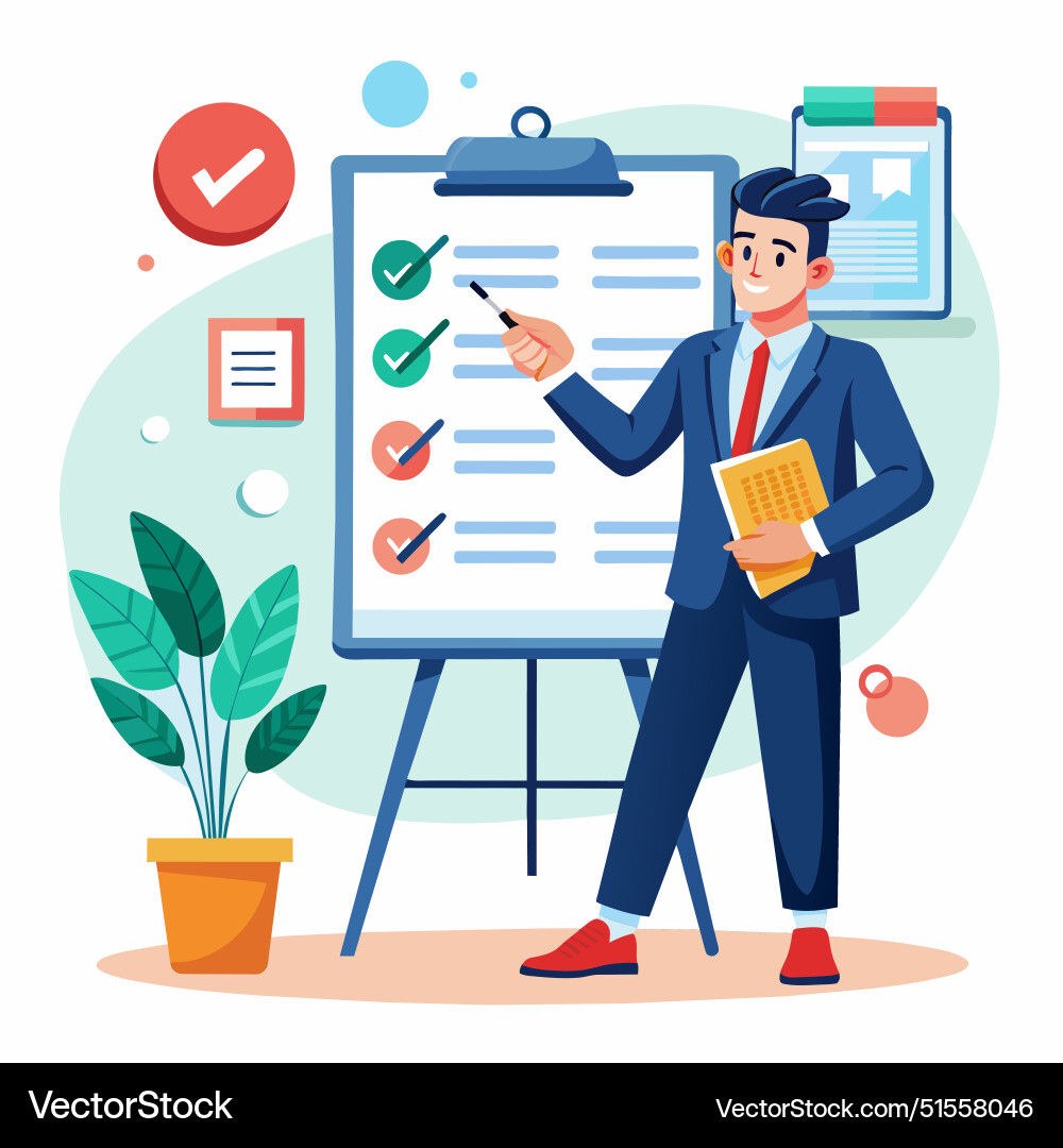 Action plan step by checklist to progress Vector Image