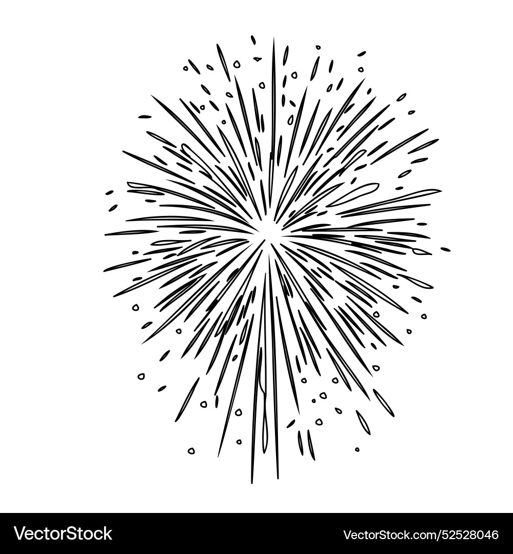 Celebration fireworks splash outline sketch Vector Image