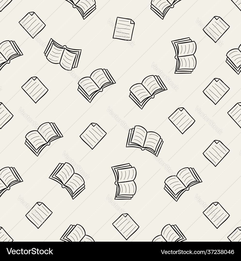 Doodle book seamless pattern Royalty Free Vector Image