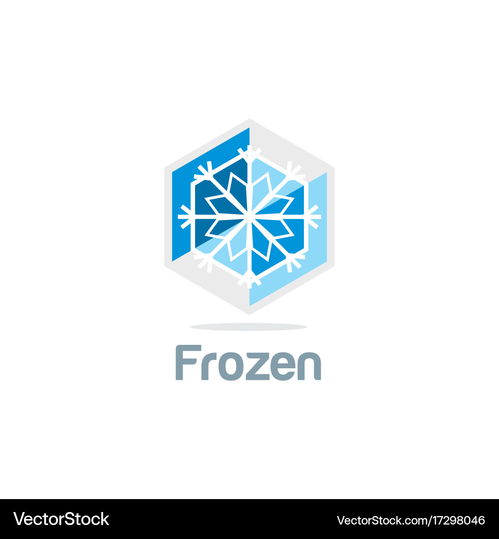 Frozen ice flower logo Royalty Free Vector Image