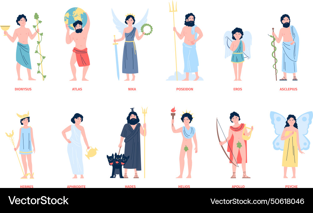 Greek olympian gods and goddess mythology Vector Image