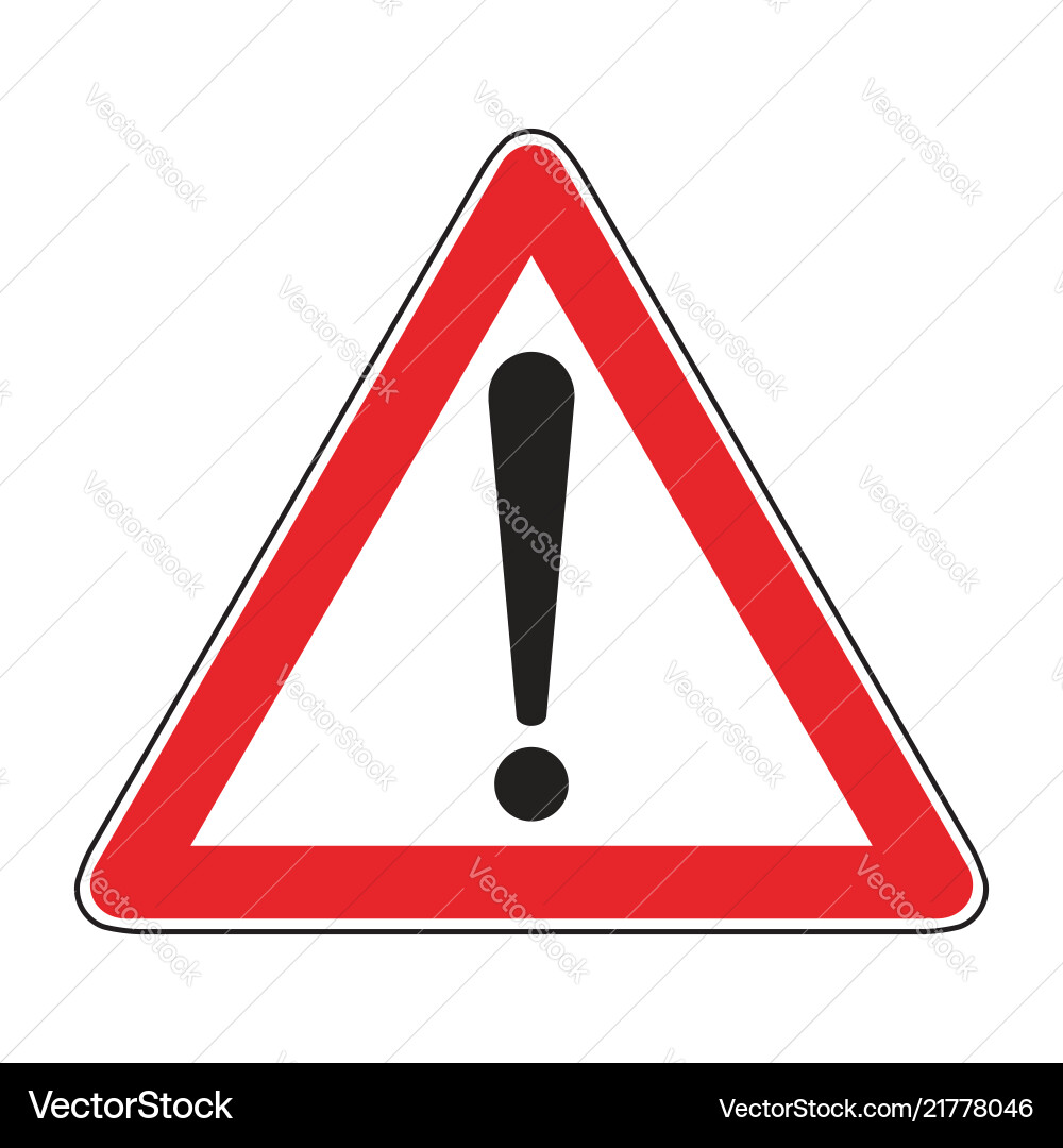 Hazard warning traffic sign Royalty Free Vector Image