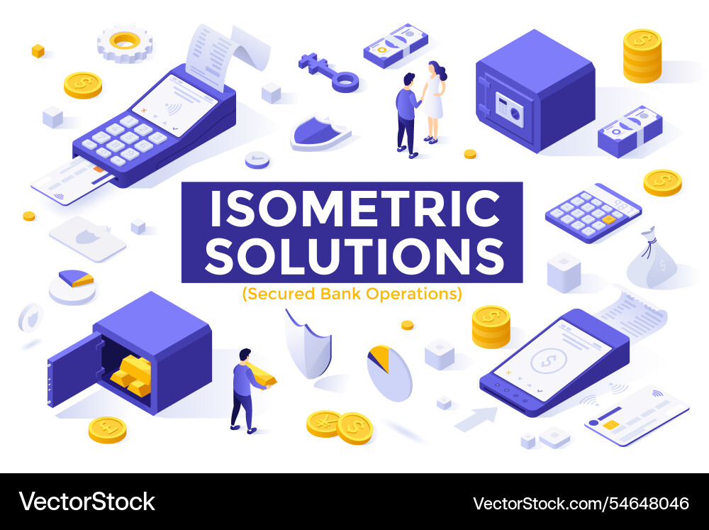 Modern isometric business template Royalty Free Vector Image