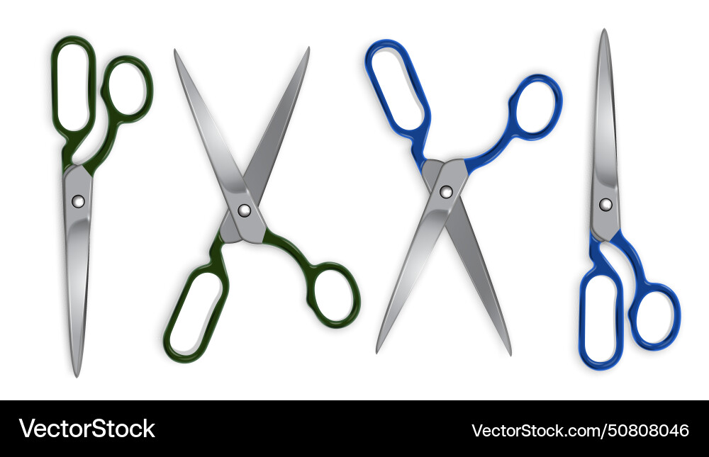 Realistic scissors set Royalty Free Vector Image