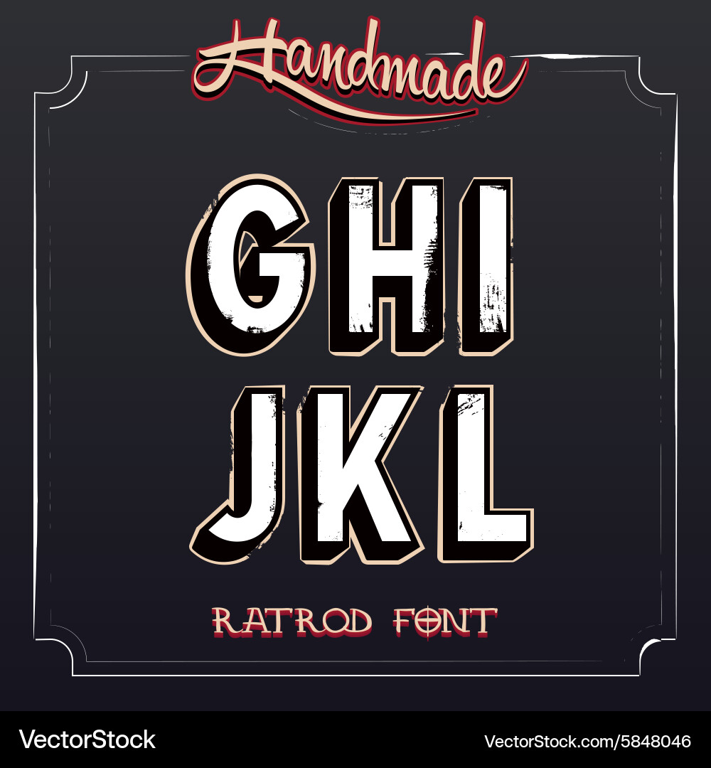 Retro vintage label alphabet Royalty Free Vector Image