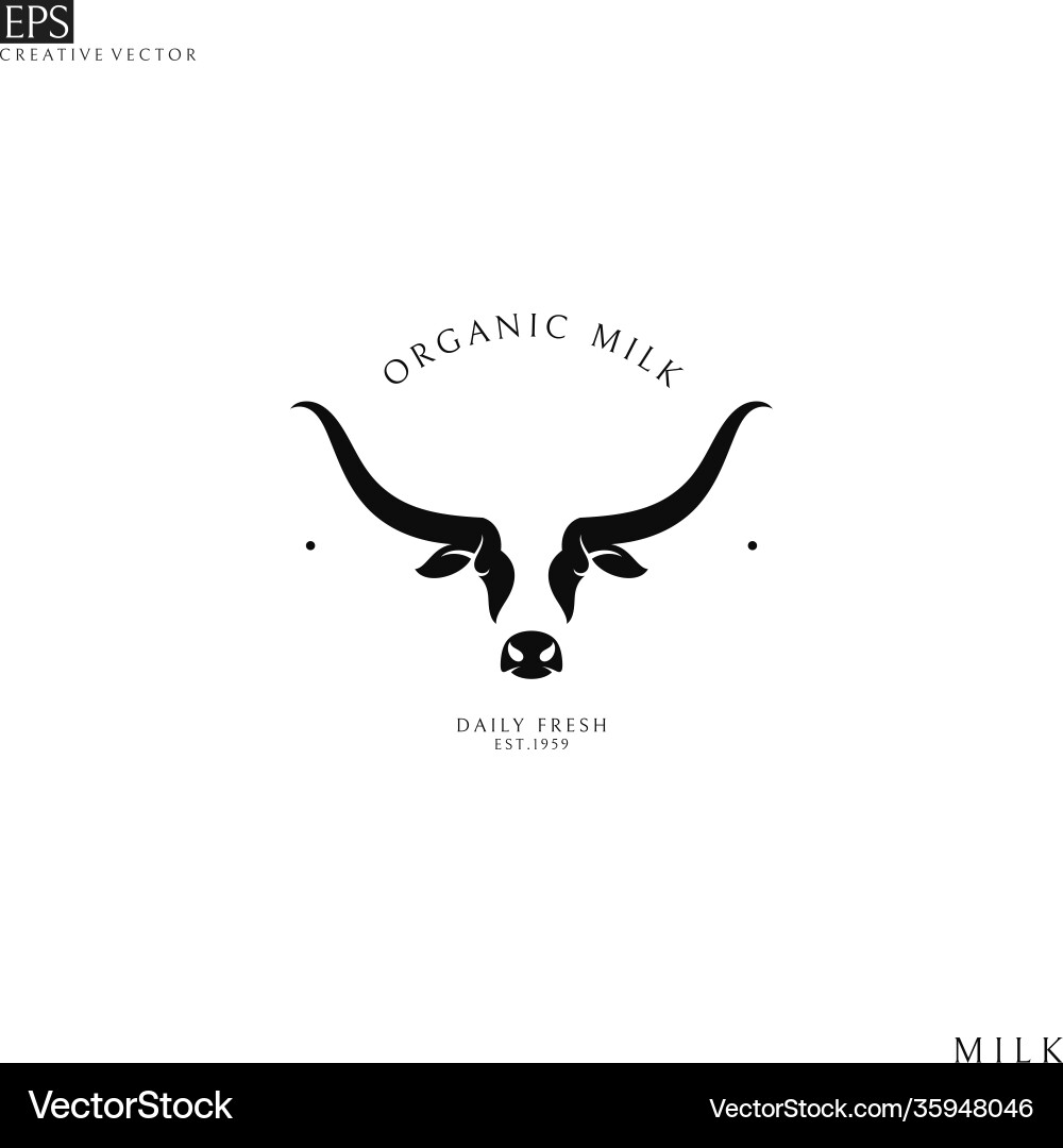 Scottish highland cow logo Royalty Free Vector Image