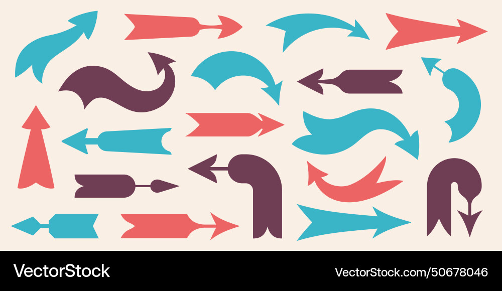 Vintage direction arrows retro navigation icons Vector Image