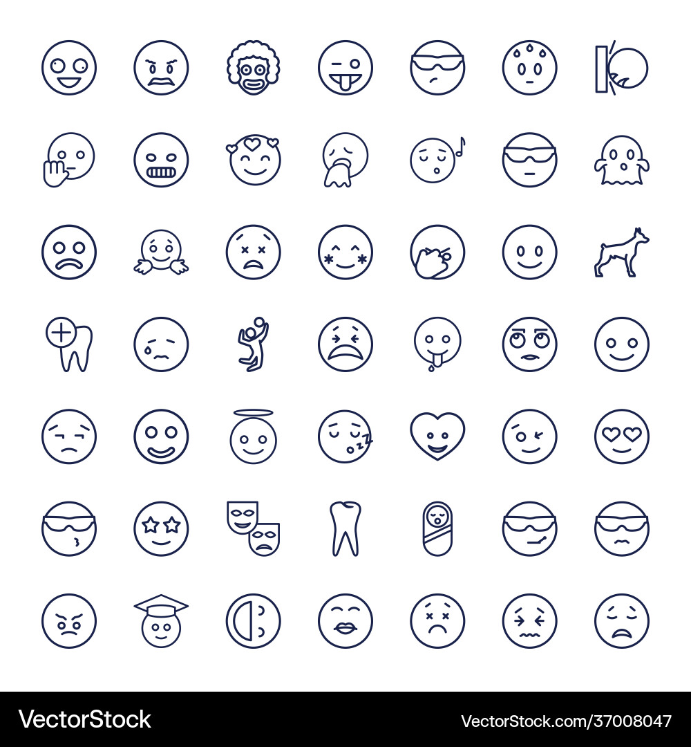 49 smile icons Royalty Free Vector Image - VectorStock