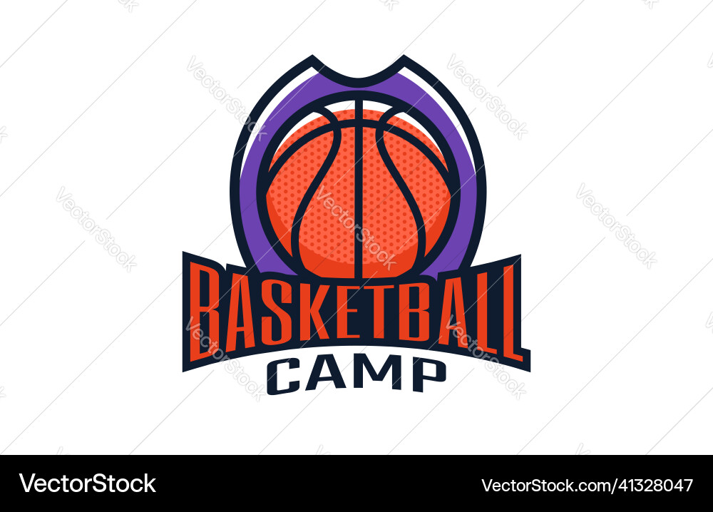 Basketball Camp Logo Emblem Royalty Free Vector Image