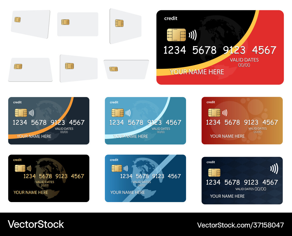 Credit card style design isolated on white Vector Image