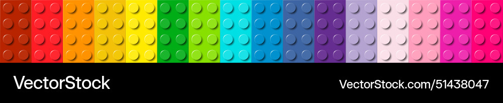 Many plastic building toy blocks banner Royalty Free Vector