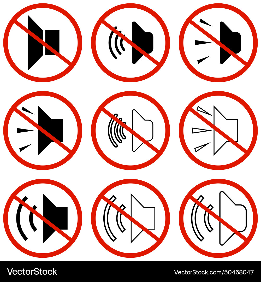 No audio allowed sign sound icon Royalty Free Vector Image