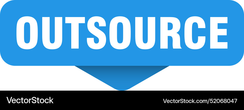 Outsource sticker sign on transparent Royalty Free Vector