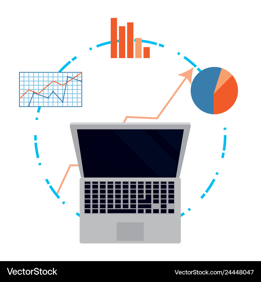 Technology laptop cartoon Royalty Free Vector Image