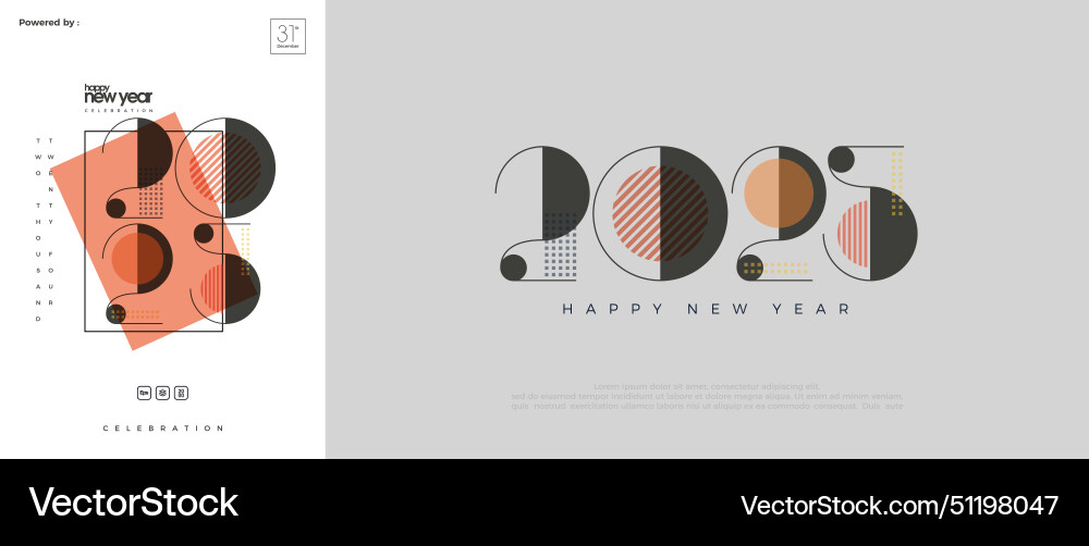 Unique number 2025 with and classic Royalty Free Vector