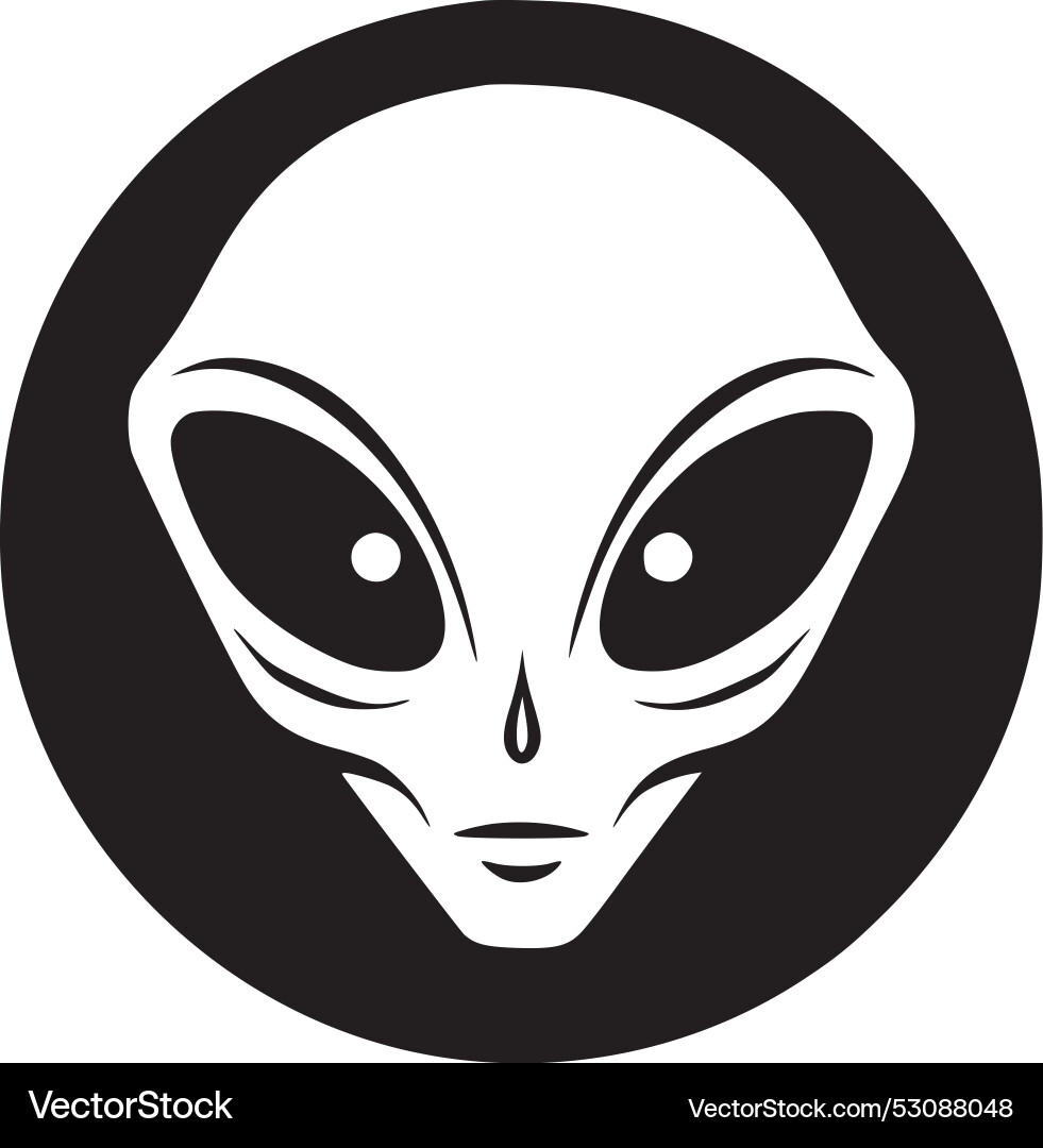 Alien - minimalist and simple silhouette Vector Image