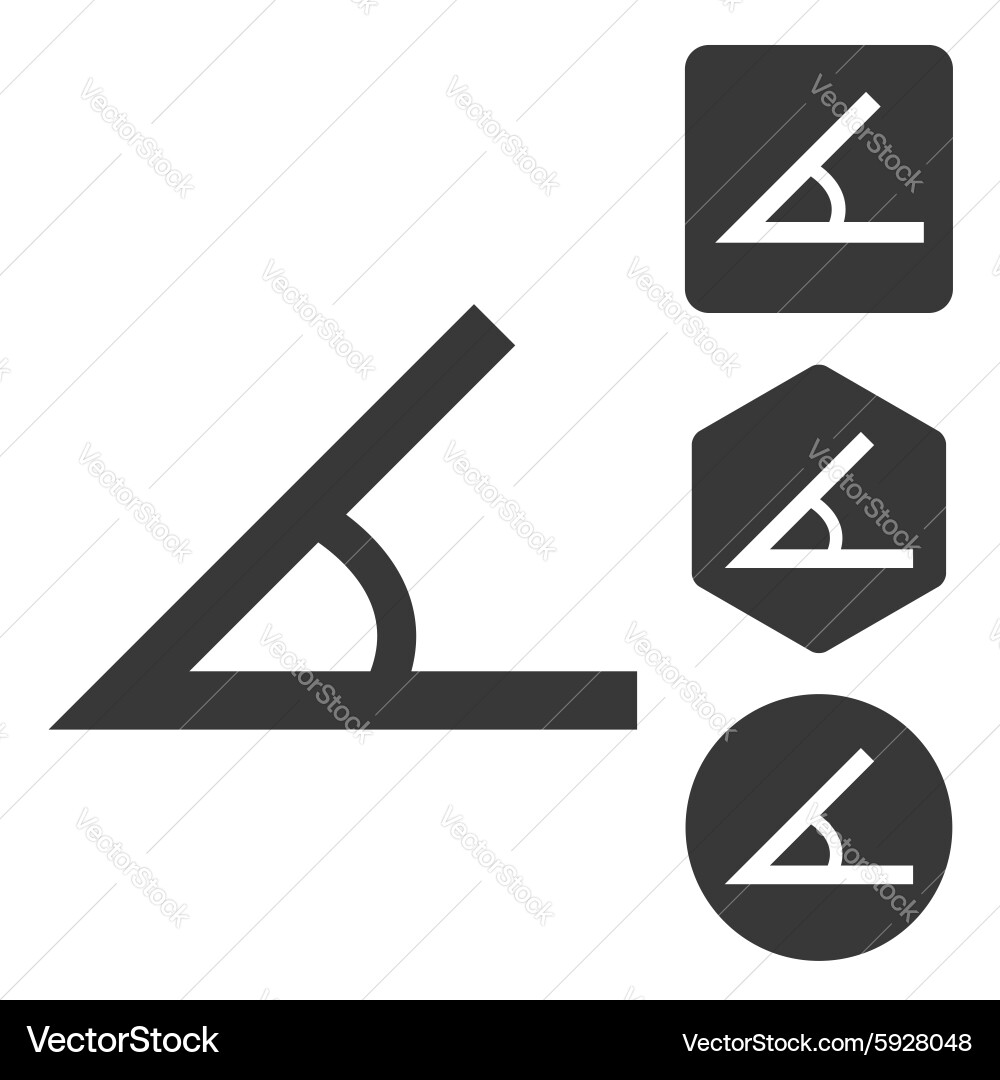 Angle Icon Set - Geometric Shapes Royalty Free Vector Image