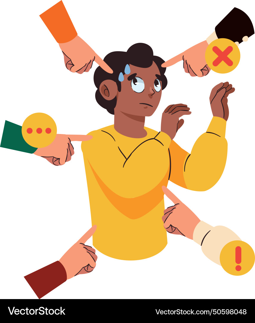 Discrimination hands pointing Royalty Free Vector Image