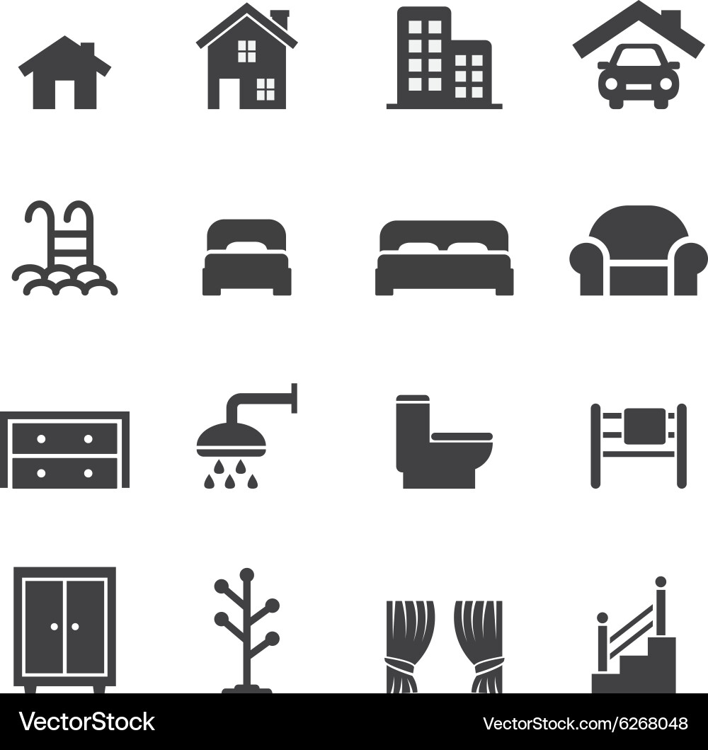 House related icons Royalty Free Vector Image - VectorStock