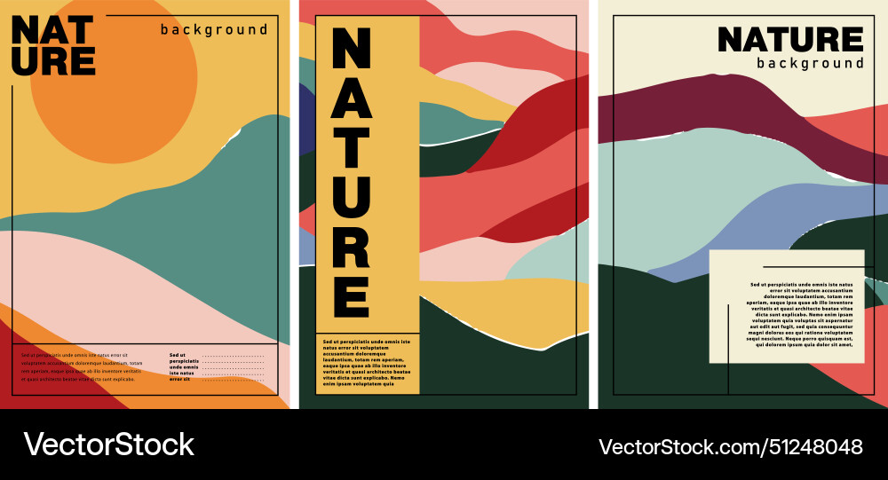 Nature inspired poster set Royalty Free Vector Image