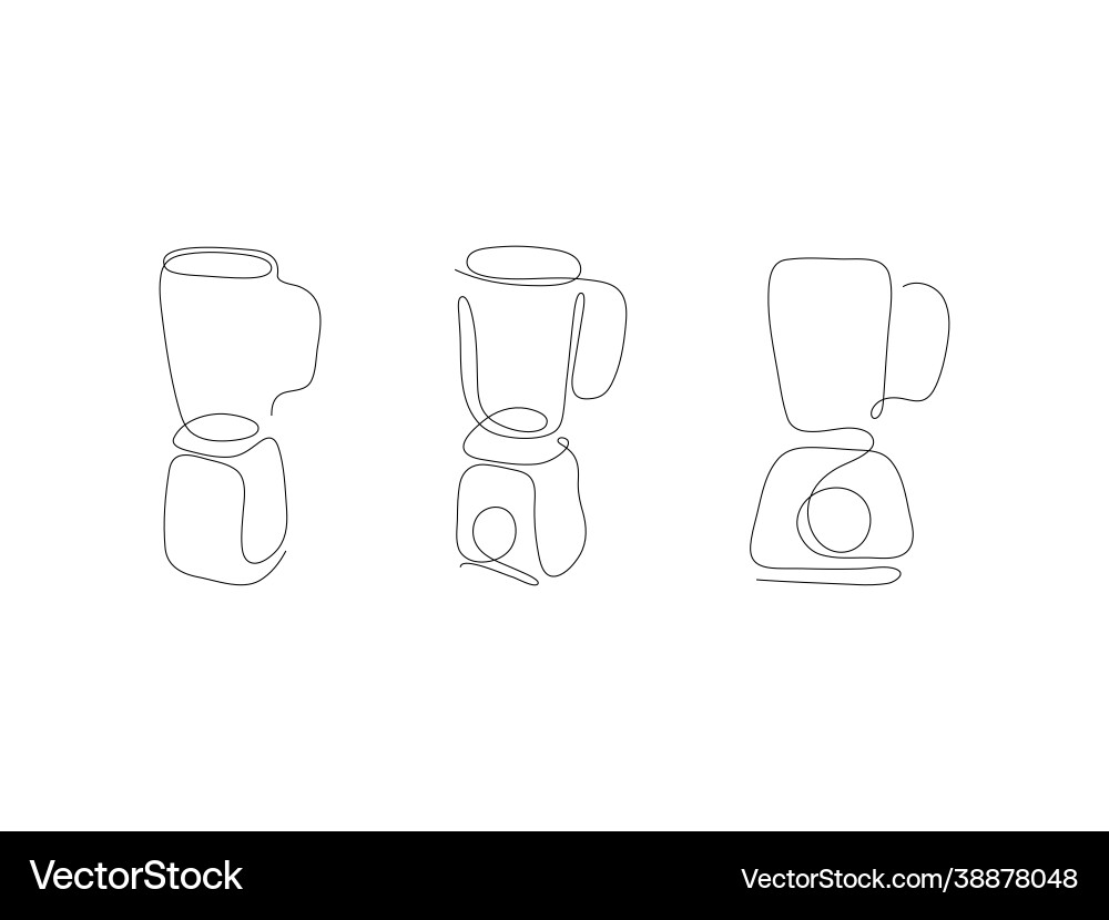 One line blender set Royalty Free Vector Image