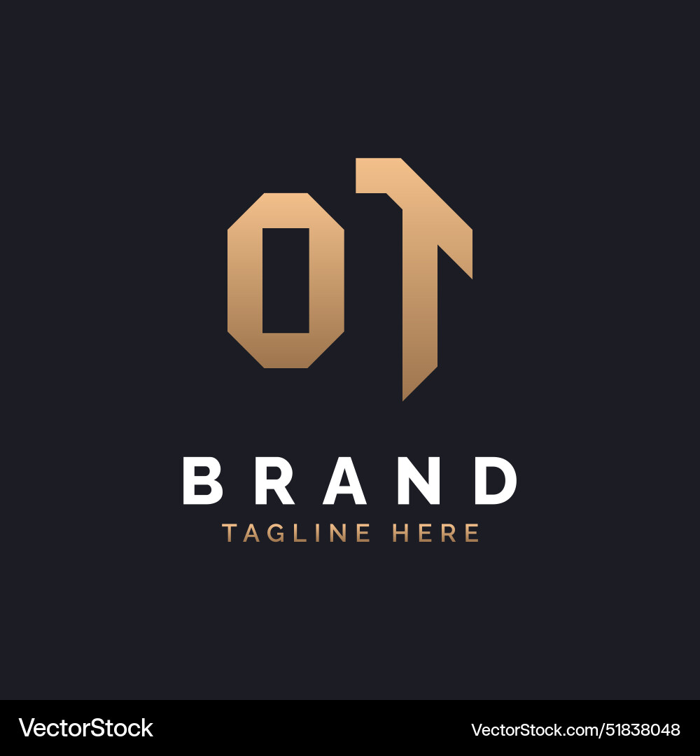 Ot logo design modern minimal elegant and luxury Vector Image