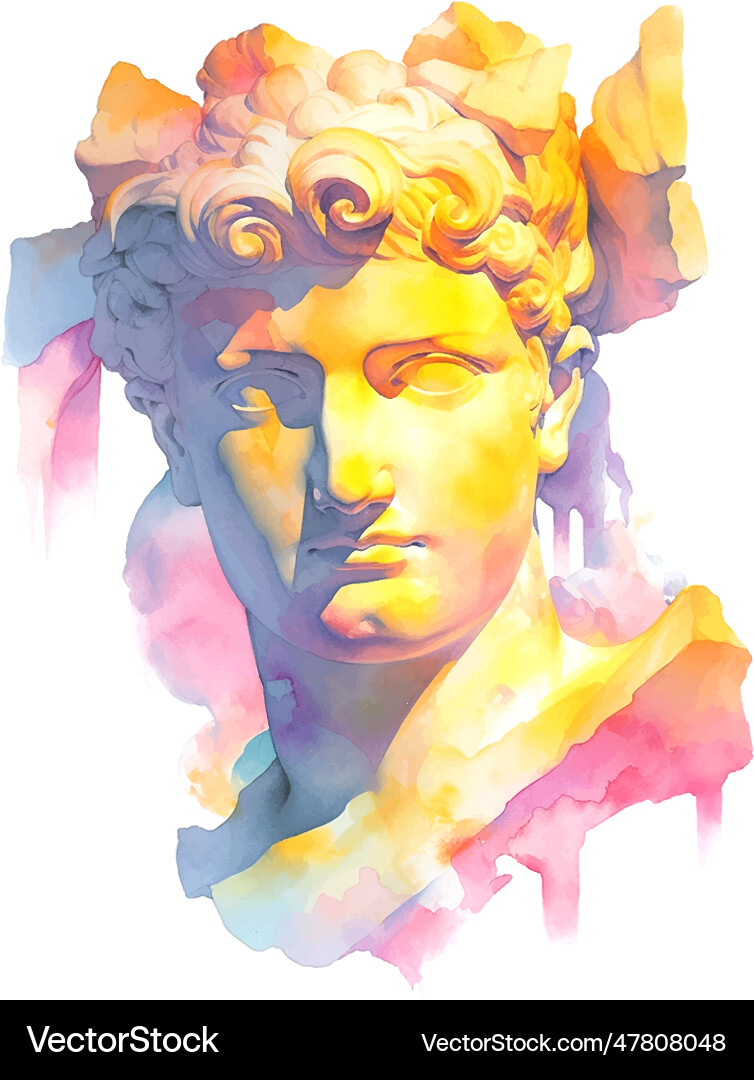Watercolor Renaissance David Royalty Free Vector Image