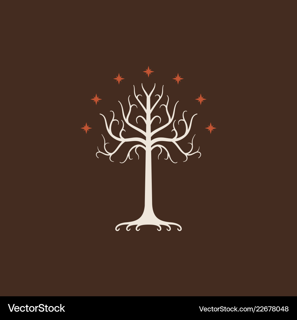 White Tree of Gondor Royalty Free Vector Image