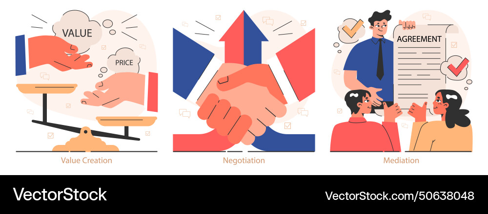 Win-win set professionals employees navigate Vector Image
