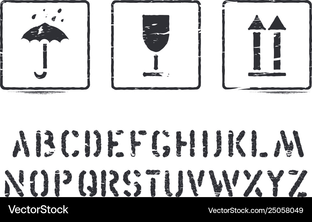 Cargo Stamps & Grunge Box Signs Royalty Free Vector
