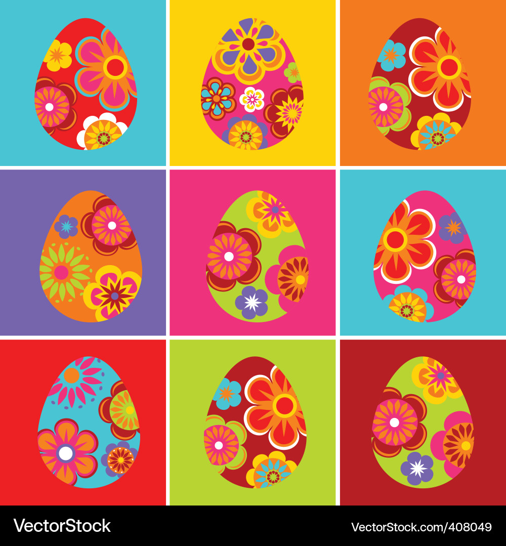 Colorful Easter Eggs Pattern Royalty Free Vector Image