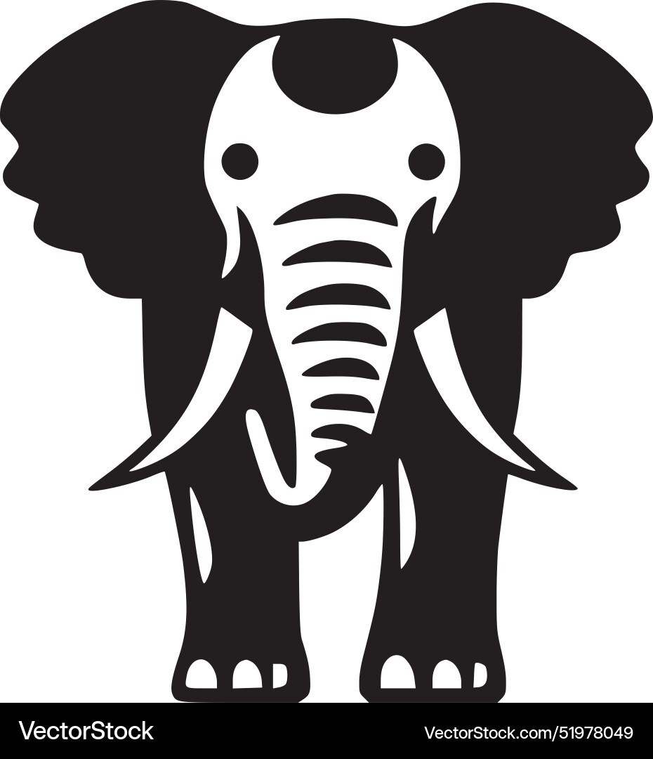 Elephant - black and white isolated icon Vector Image