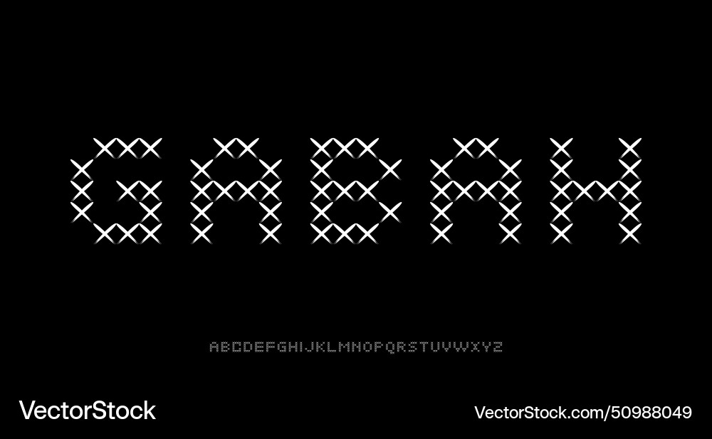 Gabah cross brush modern typeface Royalty Free Vector Image