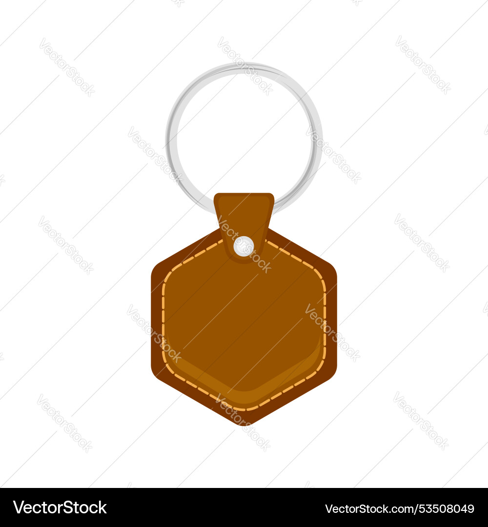 Leather holder trinket brown keychain for key Vector Image